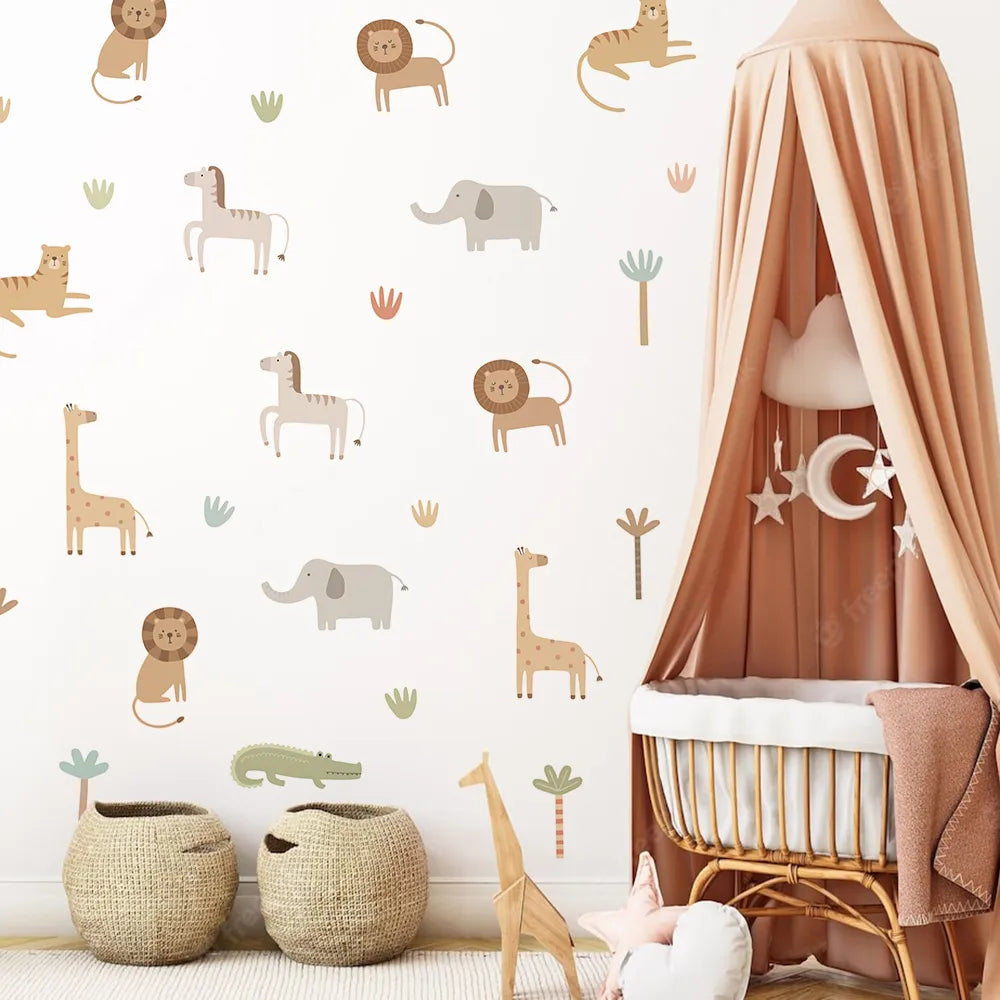 Boho |Cute |Cartoon Animal |Wall Stickers for Childrens Rooms ...